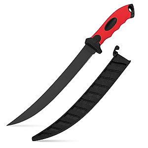 Muibe Fillet Knife for Fish, 9” Stainless Steel Blade, Corrosion-Resistant Coating, with Protective Sheath and Non-Slip Handle, for Filleting Practical Tools