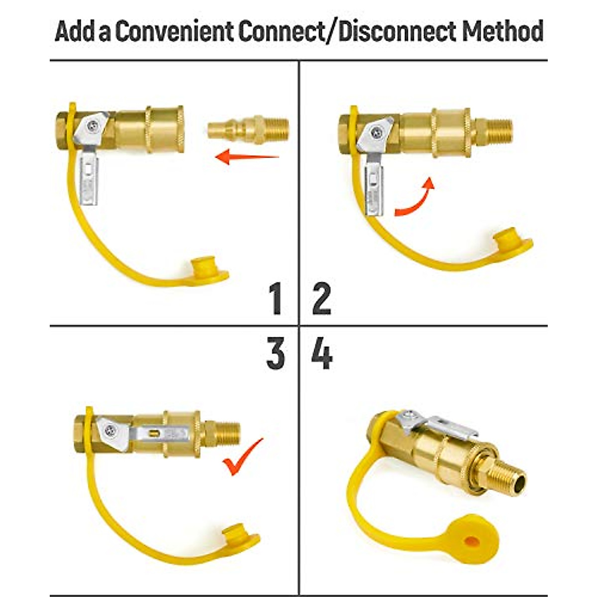 GASPRO 20 Feet Propane Quick Connect Hose, and 1/4 Inch RV Propane Quick Connect Fittings, Connect Propane Grill to Camper, Trailer and RV, Low Pressure
