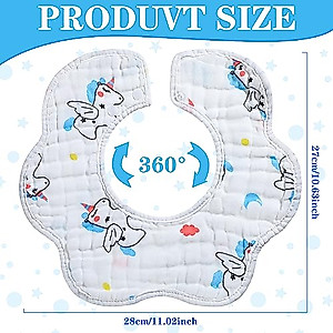 Hicarer 36 Pack Muslin Baby Bibs Bulk Adjustable Newborn Toddler Drool Snap Bibs 8 Layers Cotton Baby Boy Girl Bibs (Petal)
