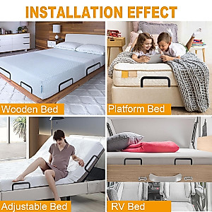 ANTEISI 4 Pieces of Mattress Slide Stopper,Mattress Holders to Keep Mattress from Sliding，Suitable for Adjustable Beds, Platform Beds, Rv Mattresses and So On.(Black)