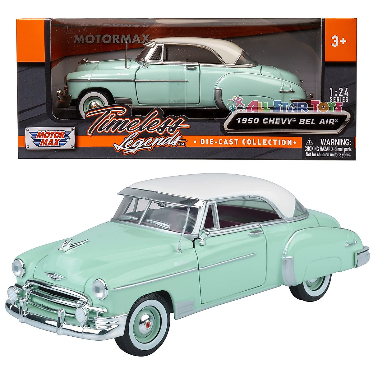 1950 Chevy Bel Air, Green - Motormax Premium American 73268 - 1/24 Scale Diecast Model Car