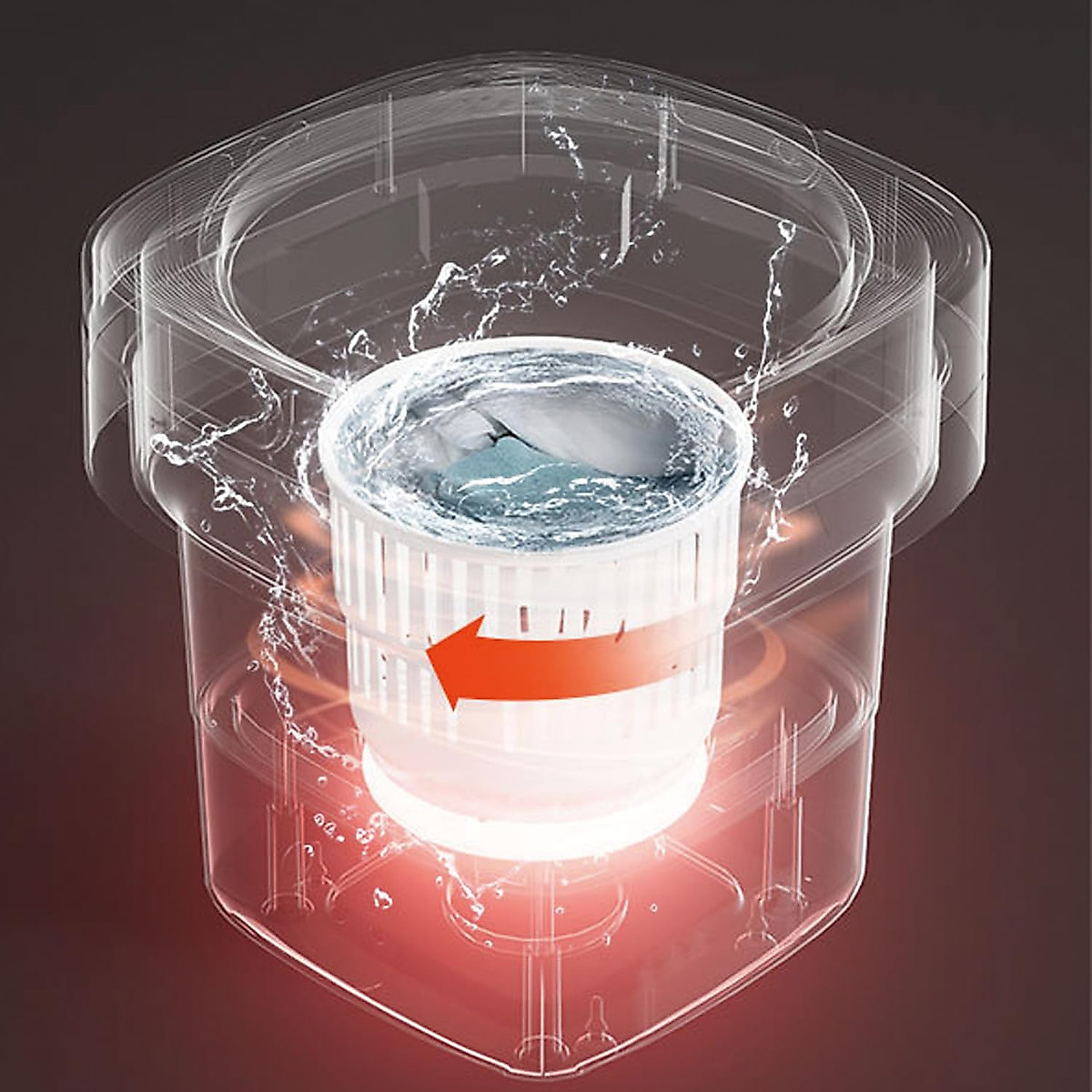 Portable Washing Machine, Foldable Washer Machine and Dryer, Mini Washing Machine with Spin Dryer for Washing Small Clothes - Travle RV, Camping, Home or Apartments Laundry Used (Purple)