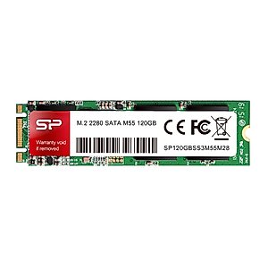Silicon Power 120GB M55 M.2 2280 SSD With R/W Up To 550MB/s (SLC Cache for Speed Boost) SATA III Internal Solid State Drive for Ultrabooks and Tablets (SP120GBSS3M55M28)