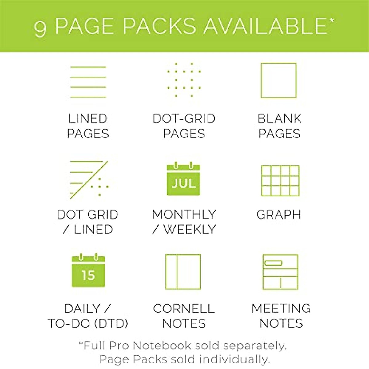 Rocketbook Pro Meeting Notes Page Pack | Scannable Pro Pages for Note Taking - Write, Scan, Erase, Reuse | 20 Sheets | Executive Size: 6 in x 8.8 in