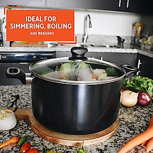 IMUSA 10.0qt Bistro Aluminum Nonstick Dutch Oven with Glass Lid and Cool Touch Handles