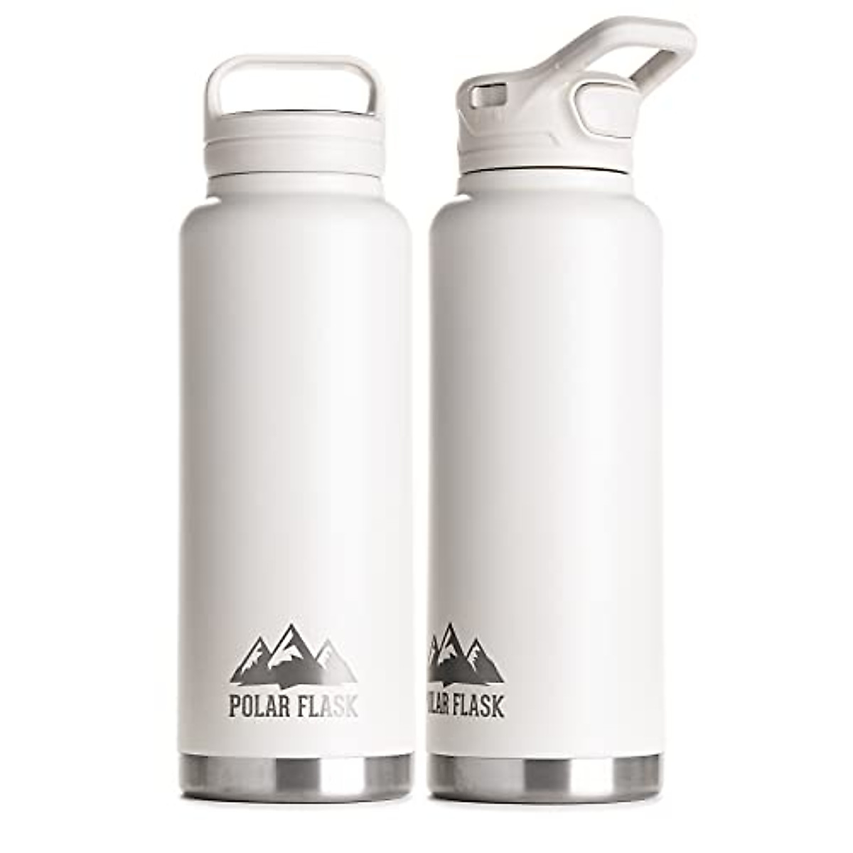 POLAR FLASK Stainless Steel Sports Water Bottle – 3 Premium Lids – Keeps Liquids Cold or Hot, Leak Proof & Sweat Proof
