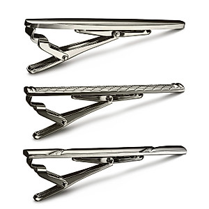 Jstyle 3 Pcs Tie Clips for Men Tie Bar Clip Set for Regular Ties Necktie Wedding Business