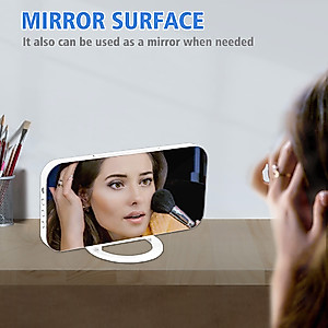 Ygdigital Digital Alarm Clock,6.5 Inch Large Display LED Mirror Electronic Clocks, with Snooze,12/24H,Dual USB Charging Ports, 3 Adjustable Brightness,for Bedroom Home Office -White