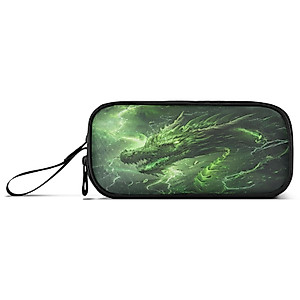 BOENLE Dragon Green Lightning Pencil Case Box Boys Girls Large Pencil Pouch Zipper Compartments Big Capacity Stationery Pen Bag Organizer Kids Teens Adults School