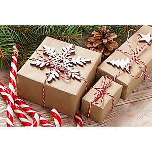 HOKI Cotton Bakers Twine Red & White 100M (328 Feet), Packing String, Durable Rope for Gardening, Decoration, Tying Cake and Pastry Boxes, DIY Crafts & Gift Wrapping, for Art and Craft