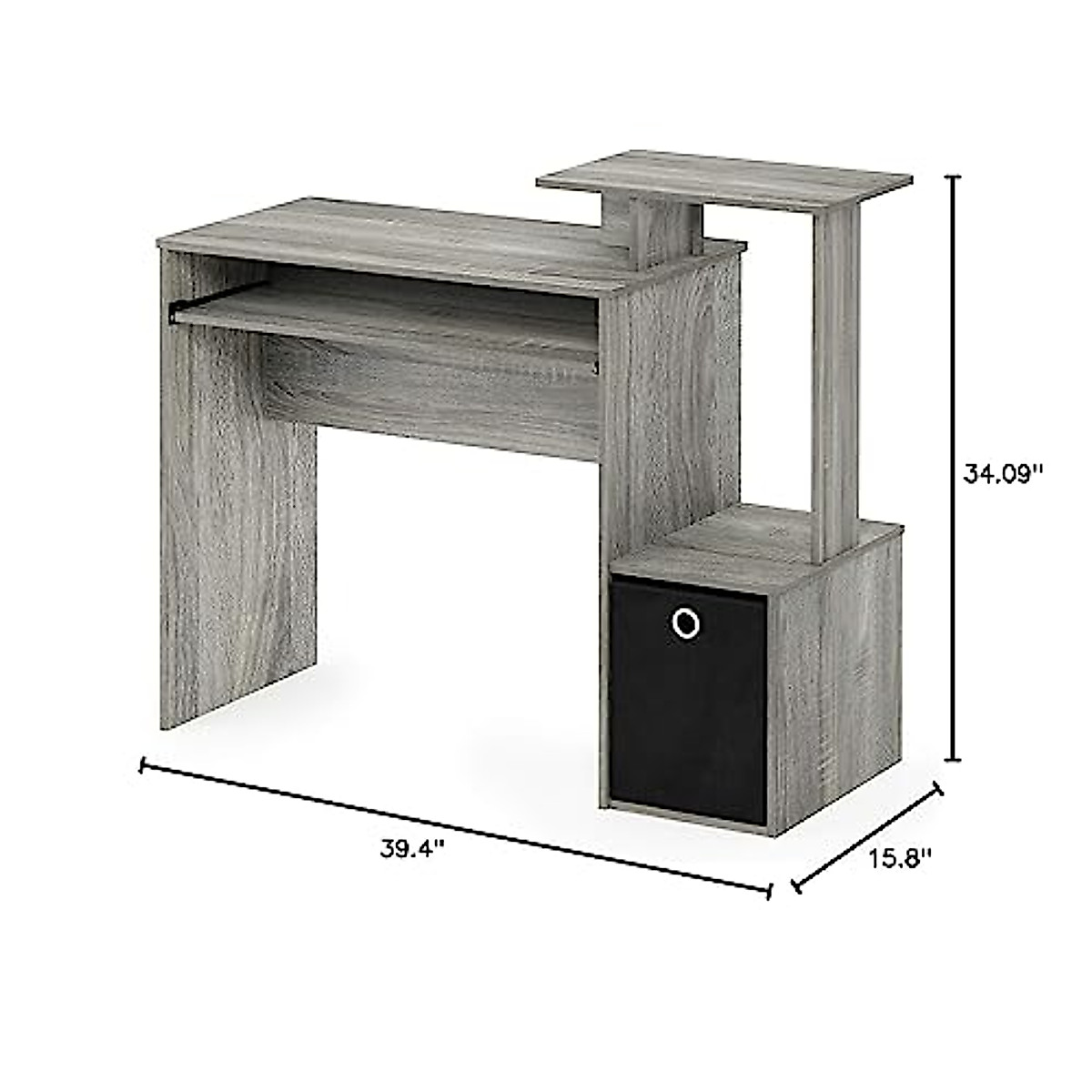 Furinno Econ Multipurpose Home Office Computer Writing Desk, French Oak Grey