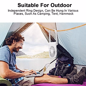 Personal USB Desk Fan, iHoven Mini Portable 14h Cooling Office Rechargeable Small Table Fan, 4800mah Quiet Battery Operated Desktop Fan Adjustable for Home Office Car Outdoor Travel White (white)