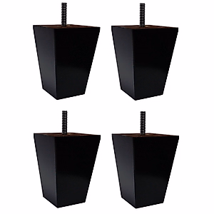 Elegent Upholstery 4 1/2" Espresso Dark Wood Tapered Sofa/Chair/Ottoman Legs [5/16" Bolt] - Set of 4