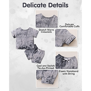 Baby Boy Clothes Tops Pants Shorts Set Toddler Boy Baby Clothes Tie-dye Baby Boy's Clothing 2Pieces Baby Outfits for Boys Grey 18-24 Month Boy Clothes
