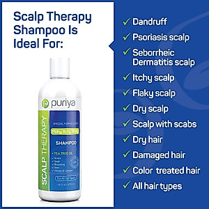 Puriya Tea Tree Shampoo and Conditioner Bundle Set for Itchy, Flaky and Dry Scalp, Sulfate and Paraben Free