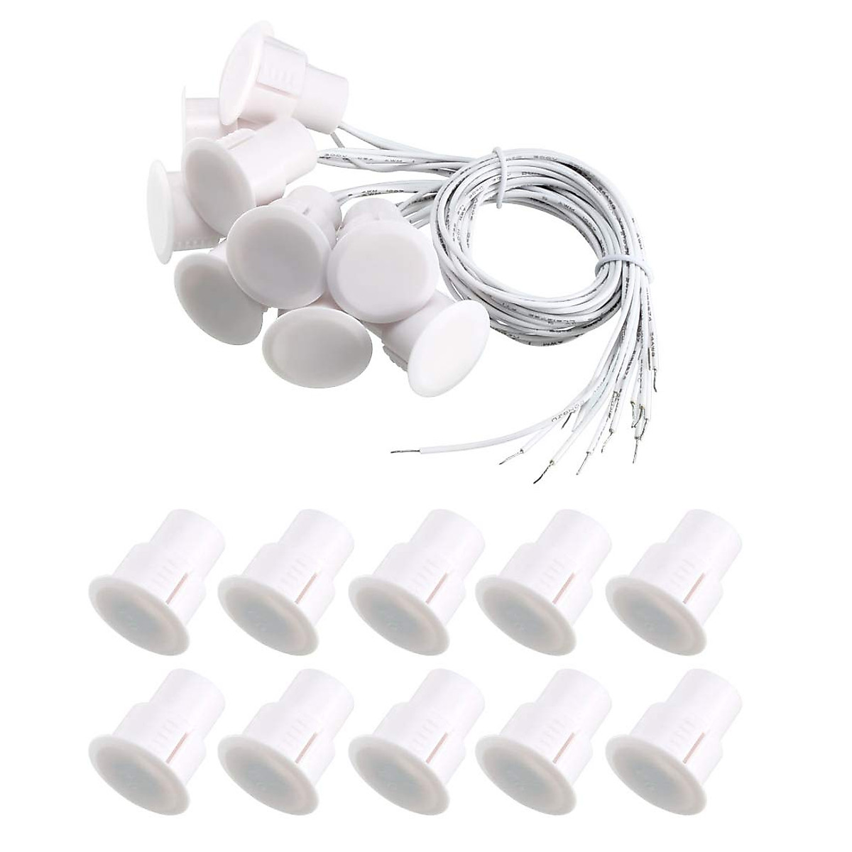 VictorsHome Magnetic Reed Switch RC-36 NC Recessed Wired Window Door Contact Sensor for Home Security and Burglar Alarm Systems 10 Pcs