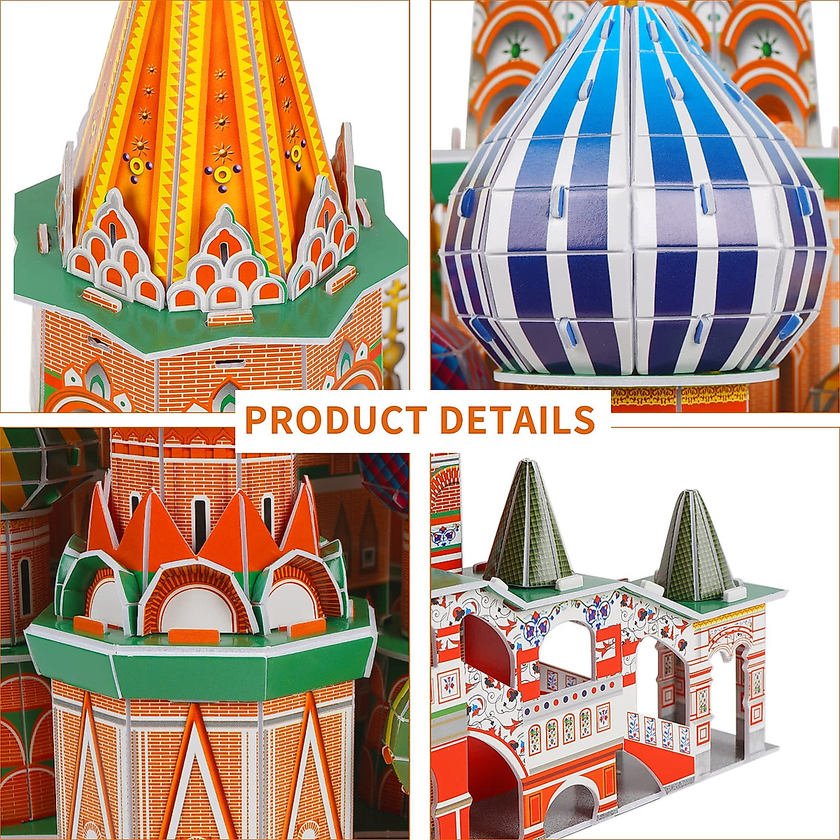 3D Puzzles for Adults & Kids St. Basil's Cathedral Building Set, Russia Cathedral Architecture Craft Model Kits, Educational 3D Jigsaw Puzzle Toy Birthday for Teens Boys Girls, 231 PCS