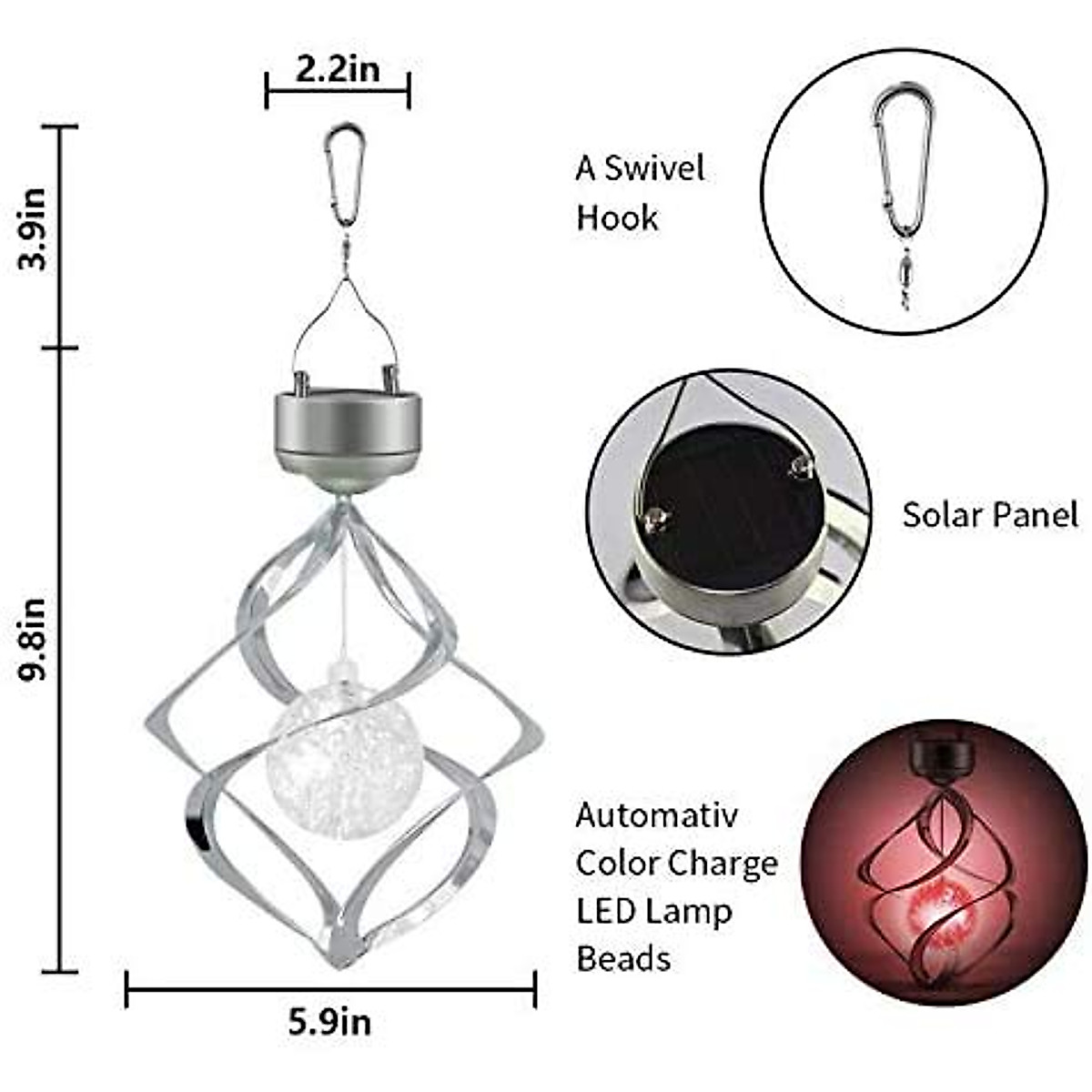 Solar Lights Outdoor Yard Decorations Wind Chimes Lights LED Colour Changing Hanging Light for Design Decoration for Garden, Patio, Balcony,Lawn, Gift