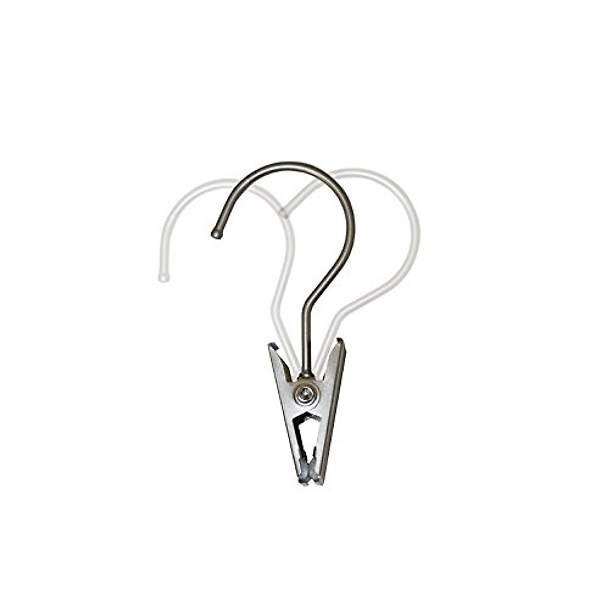 NAHANCO 610ECS12 Swivel Boot Clip Hanger, Brushed Chrome, Metal Clip, 4.5” (Pack of 12)