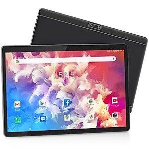 Tablet 10.1 Inch, Android 9.0 Pie Tablet PC with 32GB ROM/128GB Expand, Dual Sim Card 2MP+ 5MP Camera, WiFi, Bluetooth, GPS, Quad Core, IPS HD Display, Google Certified Tablet【2020 Newest Silver】