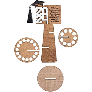 2024 Graduation Gift Money Holder - Class of 2024 Graduation Gifts for Him Her, Graduation Money Cake Stand 2024 Double-Layer Graduation Cash Holder with 25 Holes(WHITE)