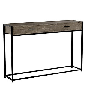 Safdie & Co. Entryway Console Sofa Couch Table/Accent Wall Table-48 Long/Dark Taupe with Drawers for Living Room