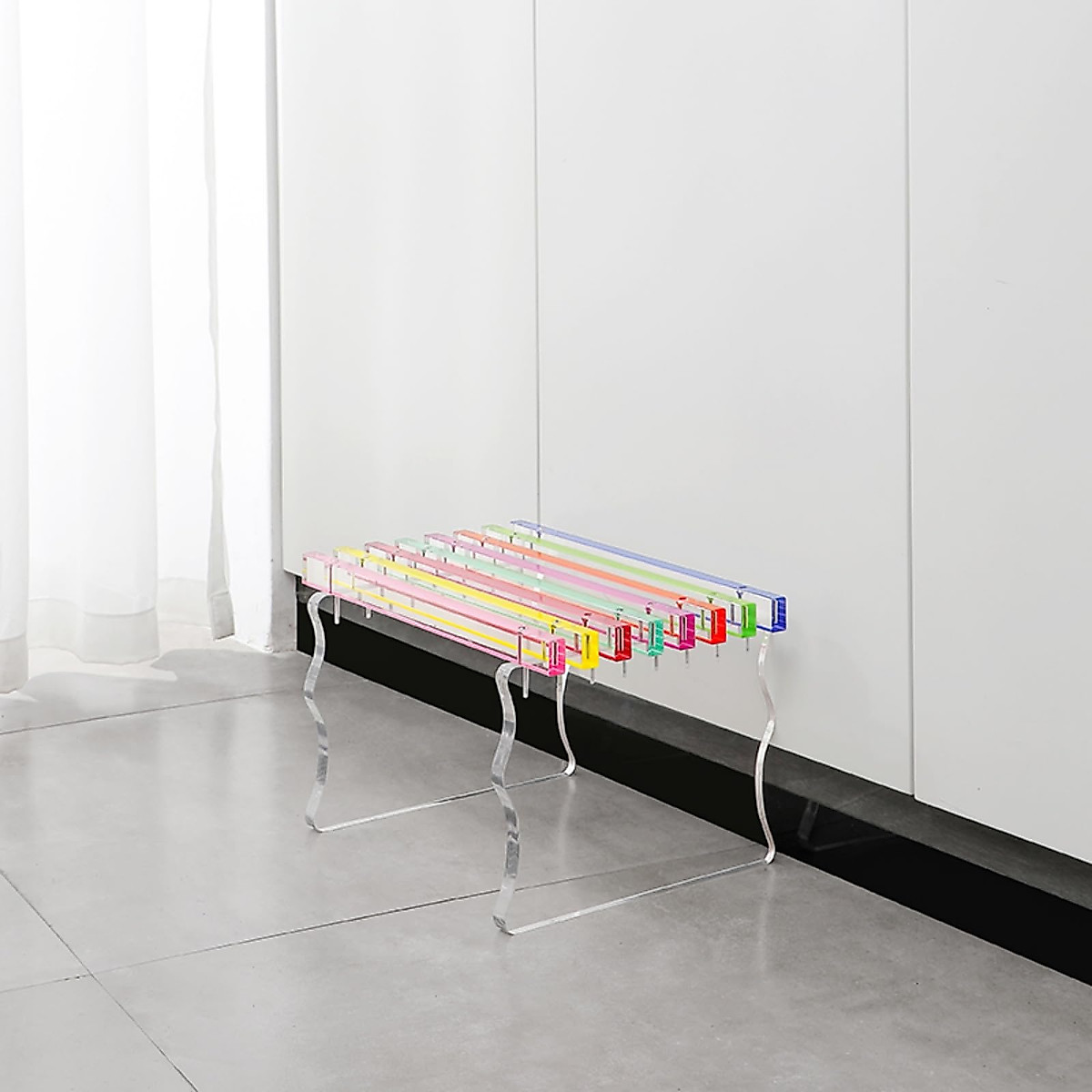 TOMTREE Rainbow-Colored Acrylic Step Stools for Adults and Kids: 400-lb Capacity, Sturdy and Easy-to-Assemble for Bedroom, Kitchen, and Bathroom