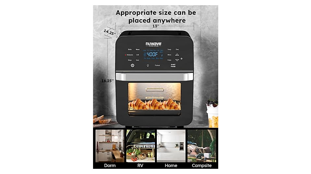 Nuwave Brio Air Fryer Oven - 15.5Qt, Healthy Cooking