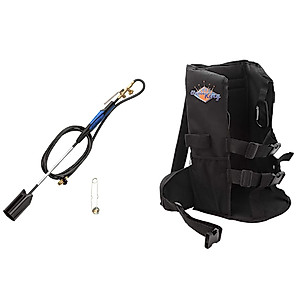 Flame King Propane Torch Kit Heavy Duty Weed Burner, 500,000 BTU with Flint Striker, with 10-ft Hose Regulator Assembly & YSNBKPK Backpack for 11LB or 5lb Propane Tank, Black