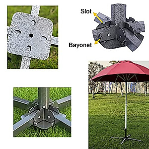 Foldable Beach Umbrella Stand-Outdoor Sunshade Anchor,Portable Patio Umbrella Holder Clamp Adjustable Patio Umbrella Base,Heavy Duty Tempered Iron Patio Umbrella Stand for Courtyard,Garden,Beach