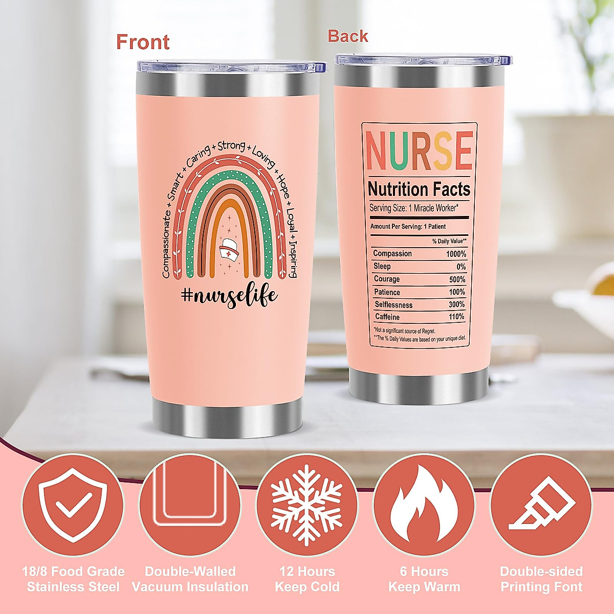 Nurse Gifts for Women,Nurse Appreciation Gifts,Nurses Week Gifts,Nurse Graduation,Nursing School Practitioner LPN/RN Gifts for New Nurses,Nurse Christmas Gifts,20 oz Tumbler Set for Nurses (Pink)