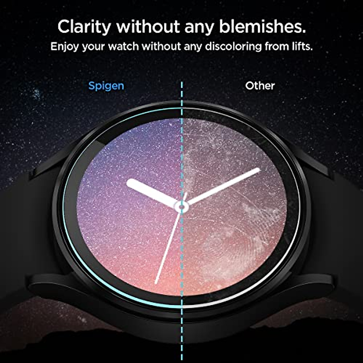 Spigen Tempered Glass Screen Protector [GlasTR EZ FIT] designed for Galaxy Watch 5 (44mm) / Galaxy Watch 4 (44mm) - 2 Pack