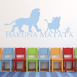 Hakuna Matata Wall Decal - Vinyl, Lion King Decor, Simba, Pumba and Timon, Good Friends, Lion King Nursery Theme, Playroom Decor, and Boys Bedroom Ideas