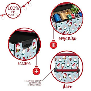 Simplify “Gnome Sweet Gnome Design Storage Bin | Christmas Tote | Holiday Décor Decorations Organizer | Lidded | Stackable | White