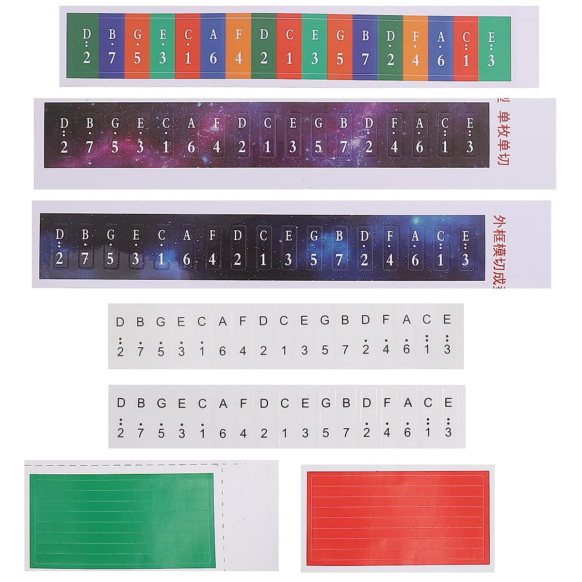 5 Sets Kalimba Note Stickers Thumb Piano Note Sticker 17 Keys Finger Instrument Training Note Decoration Sign for Starter Beginner (Random Style)