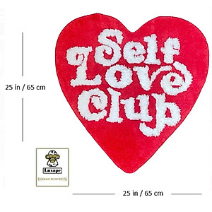 LUXAPE Self Love Club Rug - Tufted Hypebeast Rug - Handmade & Premium - 25in (65cm) - Bedroom Bathroom Kids Nursery Home Office - Girls Don't Cry Rug - Hypebeast Room Decor - Luxape Rug