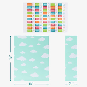 Navaris Baby Keepsake Box - Baby Memory Box for Keepsakes - Storage with 9 Drawer Compartments for Boy or Girl 13" x 10" x 7.1" - Hot Air Balloons