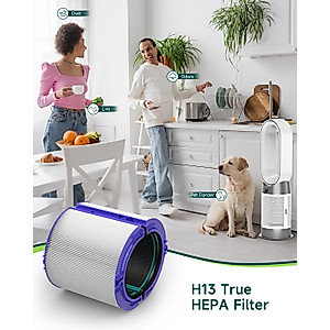 TP04 Filter Replacement Compatible with Dyson TP04 / HP04 / DP04 Air Purifier, 360 Combi Glass HEPA Carbon Filter