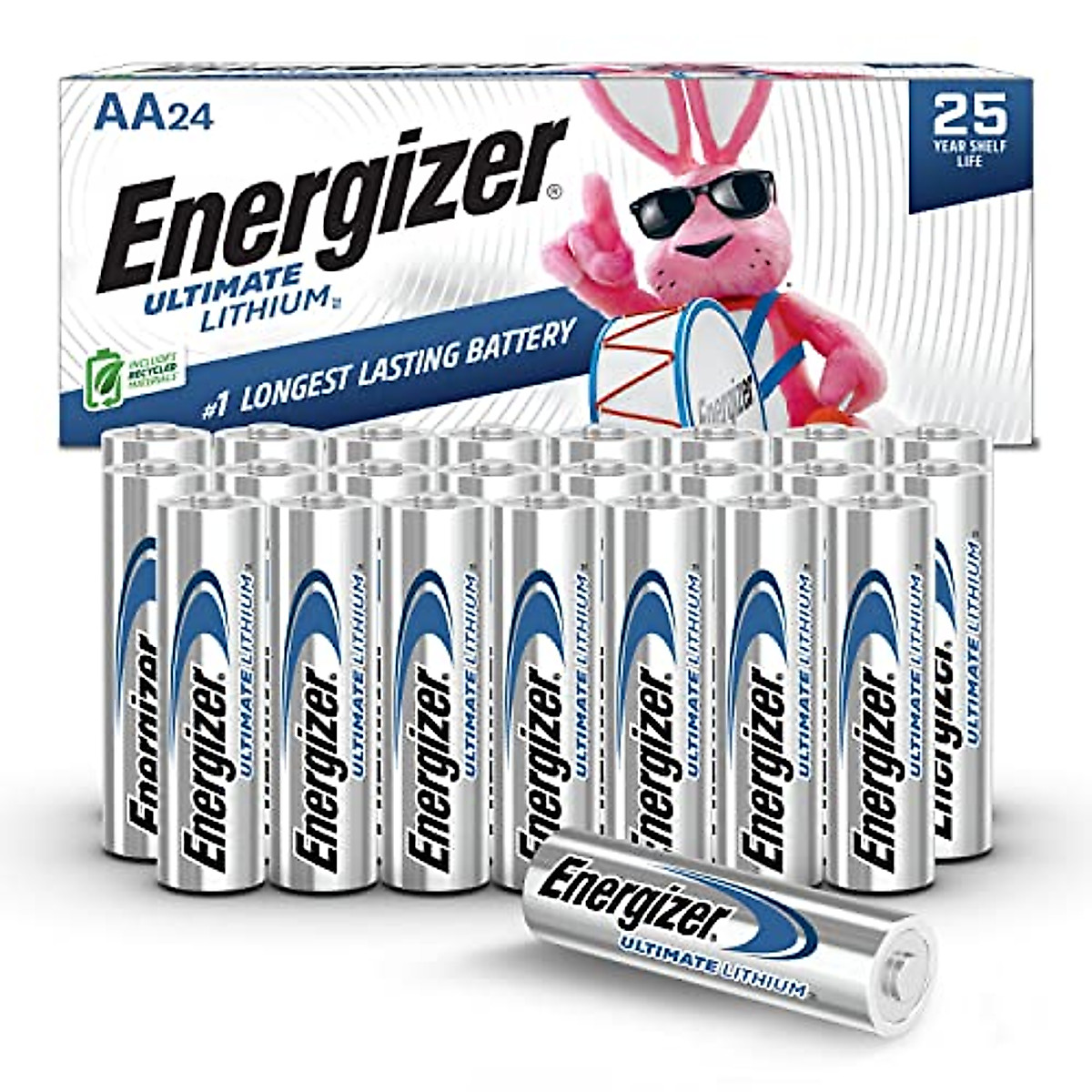 Energizer AA Lithium Batteries, World's Longest Lasting Double A Battery, Ultimate Lithium (24 Battery Count)