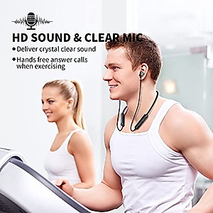 ANRYZAN Bluetooth Headphones Neckband V5.0 10Hour Playtime Lightweight Wireless Headset Sport Ear-Buds w/Mic Earphones Compatible with iPhone Samsung Android for Gym Running (Dark)