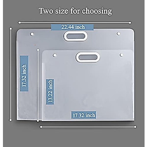 Plastic Art Portfolio, Large Art Portfolio with Handles,Waterproof Portfolio Folder for Artwork, Arts Storage Case for Drawing Sketch Photography Poster (2pcs set(22.44x17.32'' and 17.32x13.22''))