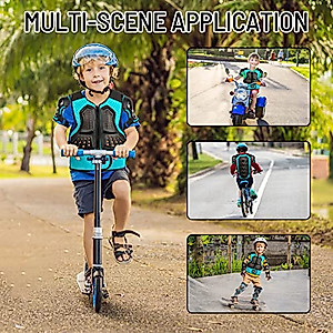 Reomoto Kids Protective Gear,Motorcyle Armor Suit Dirt Bike Gear for Kids Dirt Bike Cycling Skating Off-RoadRiding Skiing (Blue) (020)