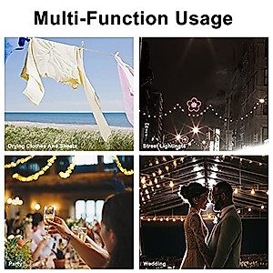 BEDLLEL Stainless Steel Cable Light Kit, String Lights Guide Wire Globe Outdoor Hanging Kit for Garden or Patio Include 150 fts Cable, Turnbuckle and Hooks