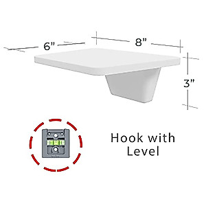 Fytz Design Set of 2 Small + Set of 2 Regular White Floating Shelves for Living, Bedroom, Office, Bathroom, and Kitchen