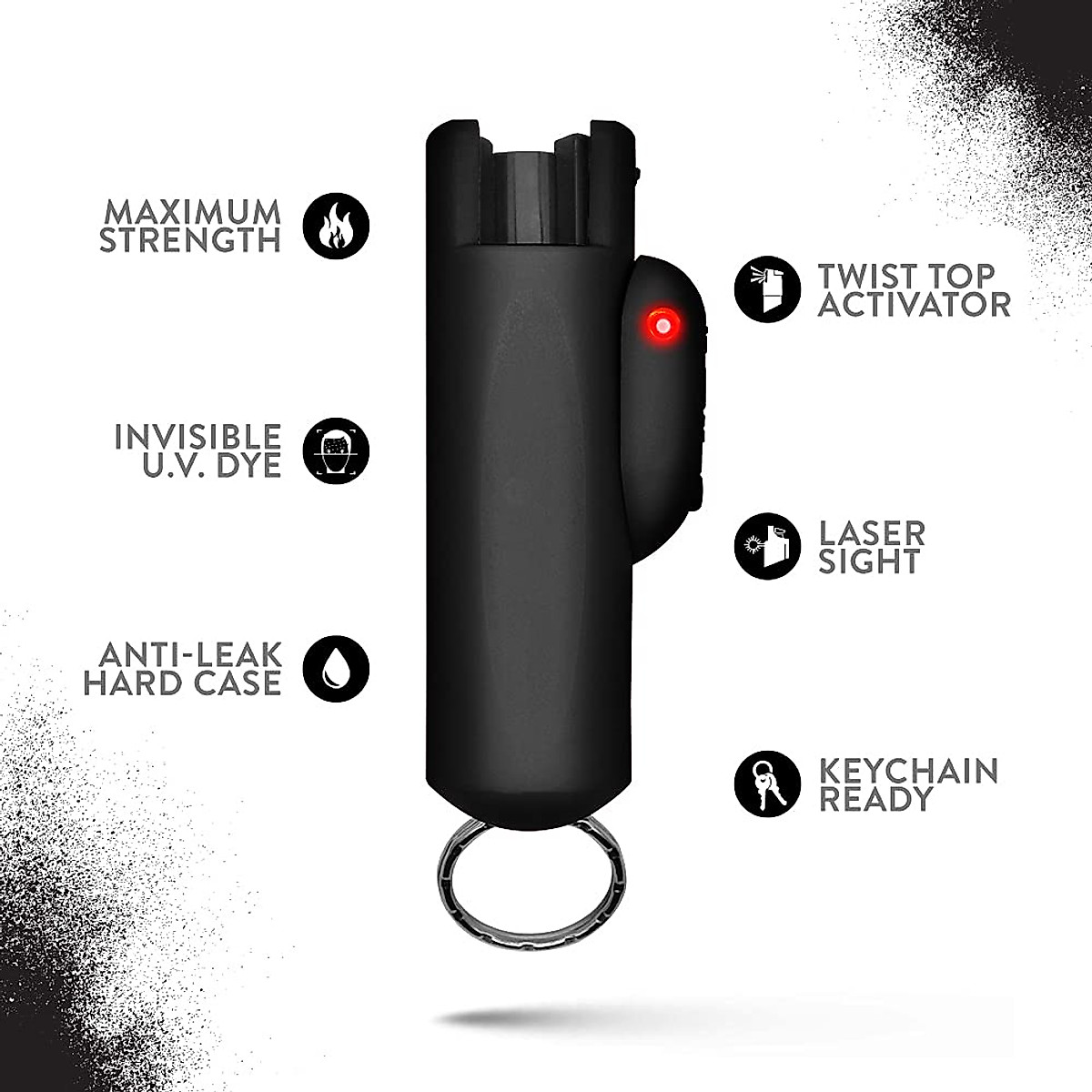 World’s Only Laser Sight Pepper Spray, Guard Dog AccuFire, Maximum Strength Self Defense Red Pepper Spray (Black 2Pack)