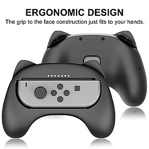 Steering Wheel Controller for Switch Joy Con - Racing Games Accessories Joy Con Controller Hand Grip for Mario Kart Parties, Black