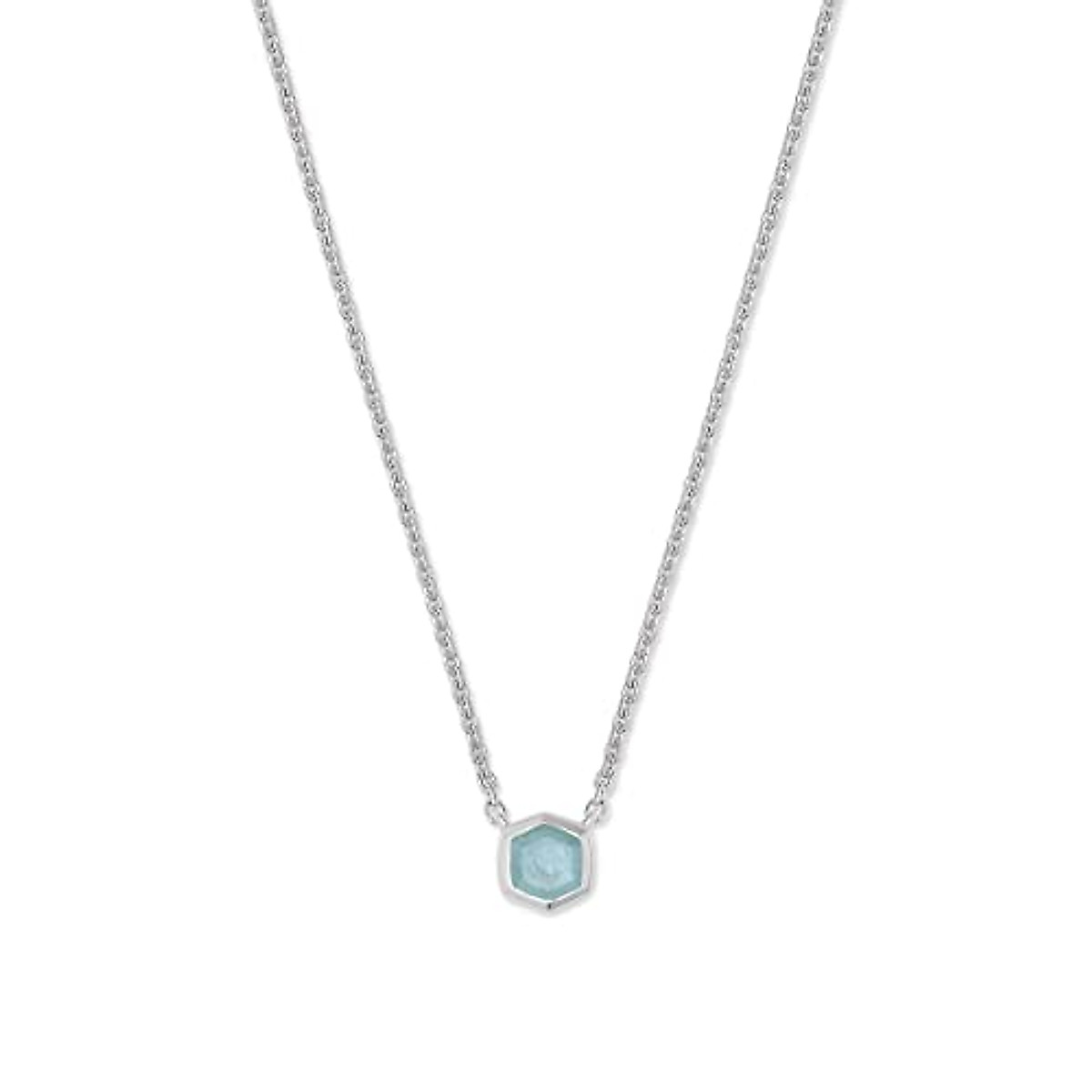 Kendra Scott Davie Pendant Necklace in Sterling Silver, Fine Jewelry for Women, Aquamarine