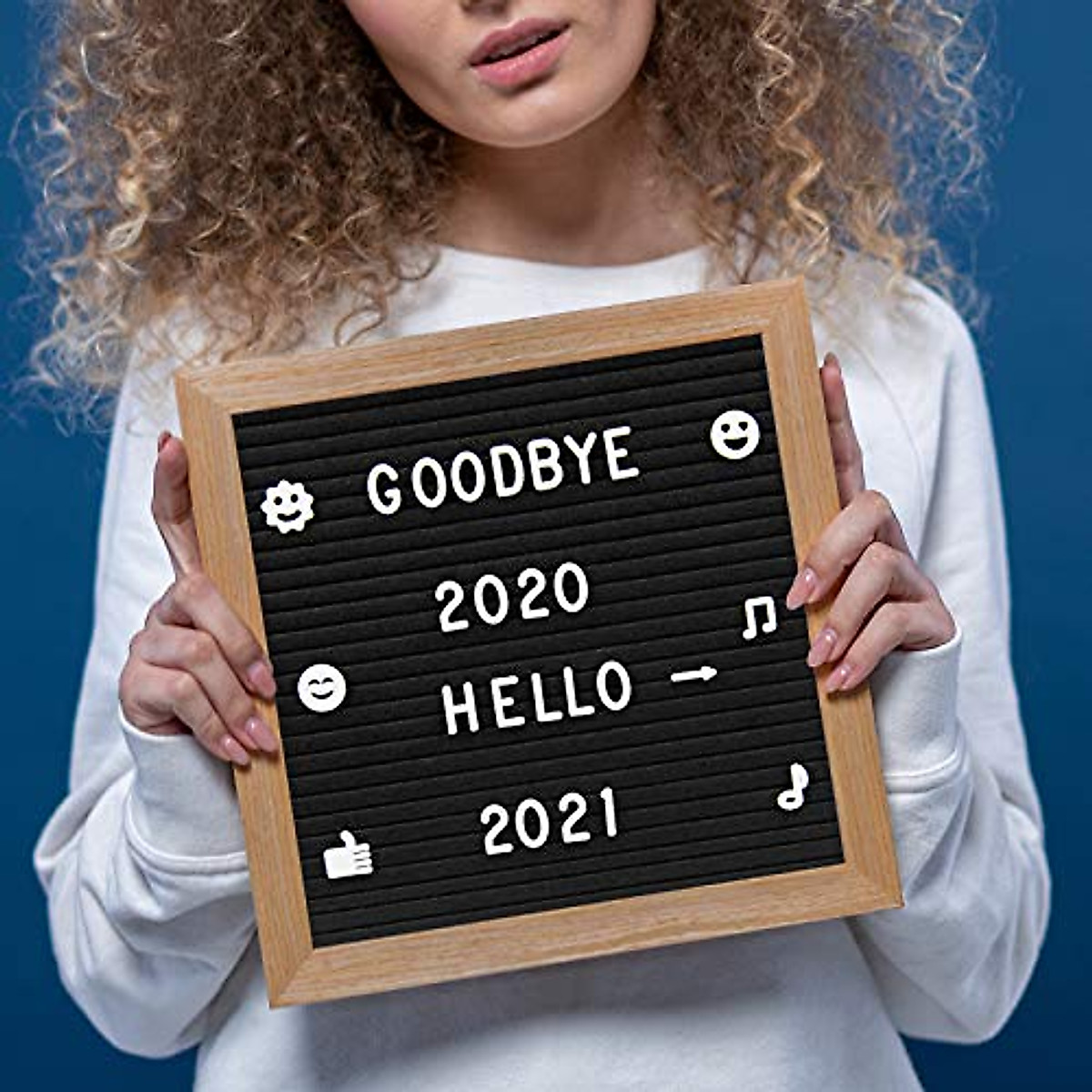 ABELL Felt Letter Board Include 680 Pre-cut Letters, 10x10 Inches Message Changeable Board for Farmhouse Office Rustic Home decor