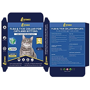 4 Pack Flea Collar for Cats, 32 Months Flea and Tick Prevention for Cats, Waterproof Cat Flea Collar, Natural Cat Flea and Tick Treatment, Adjustable Flea and Tick Collar for Cats Kittens(4 Colors)