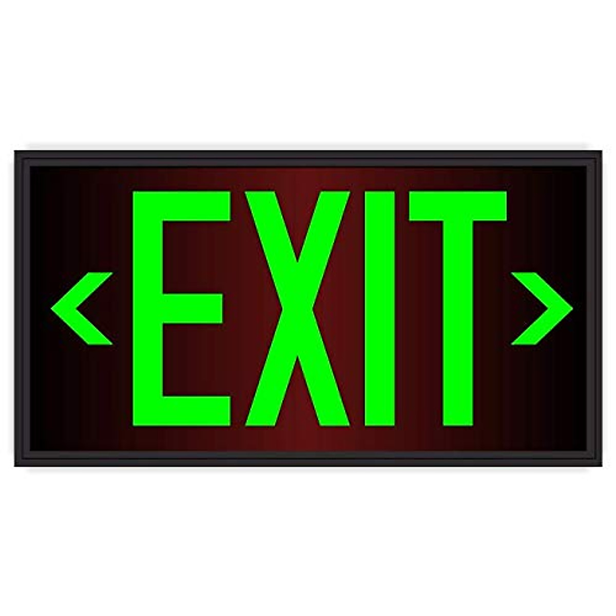Photoluminescent Exit Sign Red - Framed Flat Wall Mount. UL 924 Code Approved/IBC/NFPA 101/Item: FRUL-050-R